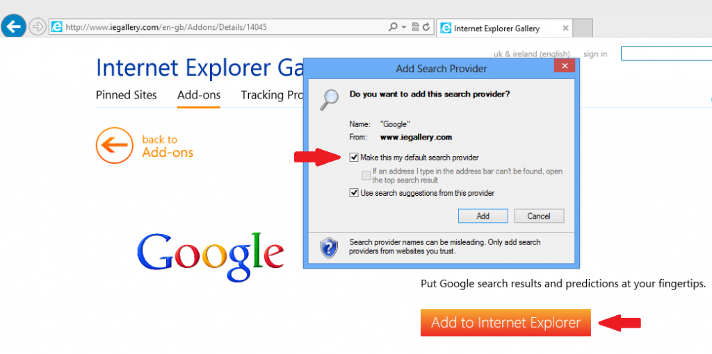 How to change the default search provider in Internet Explorer 10 – Fix-KB